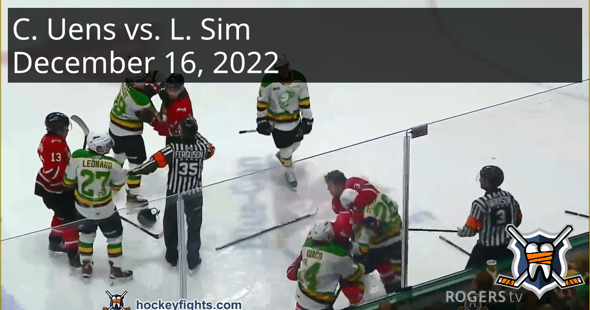 Cal Uens vs. Landon Sim, December 16, 2022 - Owen Sound Attack vs ...