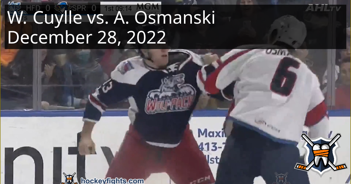Will Cuylle vs. Austin Osmanski, December 28, 2022 - Hartford Wolf Pack ...