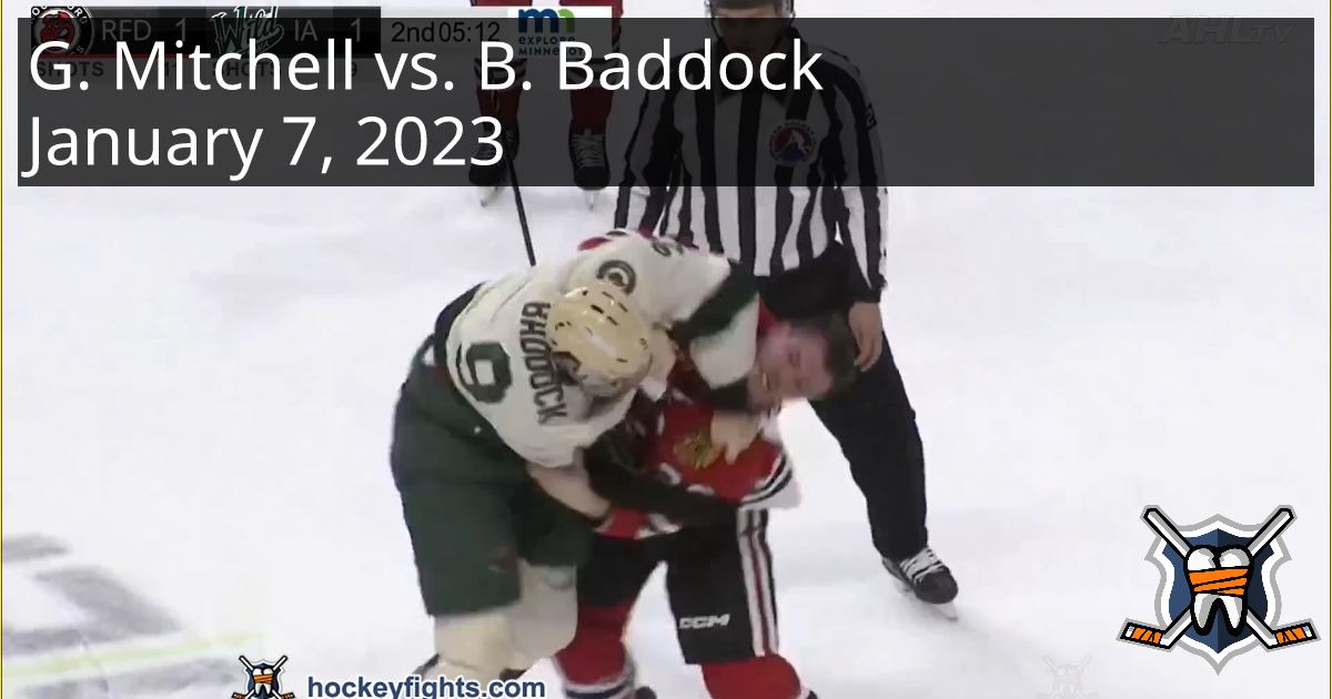 Garrett Mitchell vs. Brandon Baddock, January 7, 2023 - Rockford ...