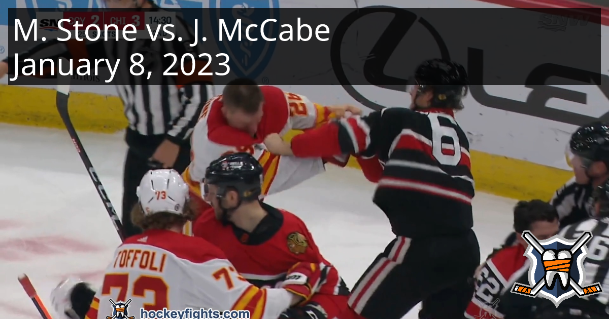 Michael Stone vs. Jake McCabe, January 8, 2023 - Calgary Flames vs ...