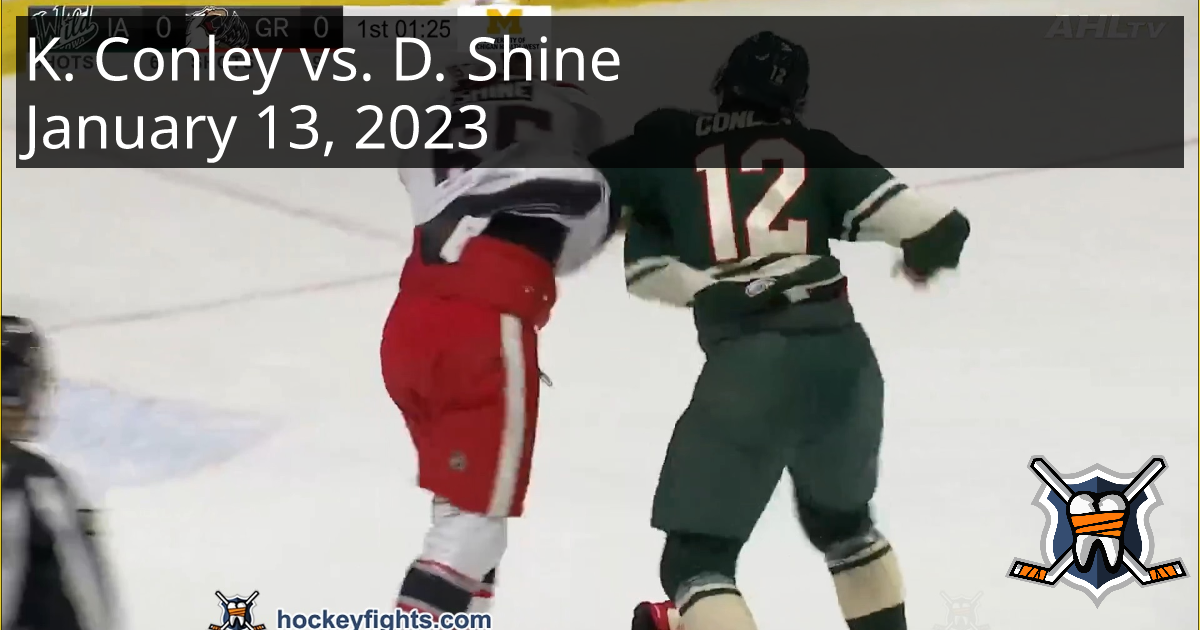 Kevin Conley vs. Dominik Shine, January 13, 2023 - Iowa Wild vs. Grand ...