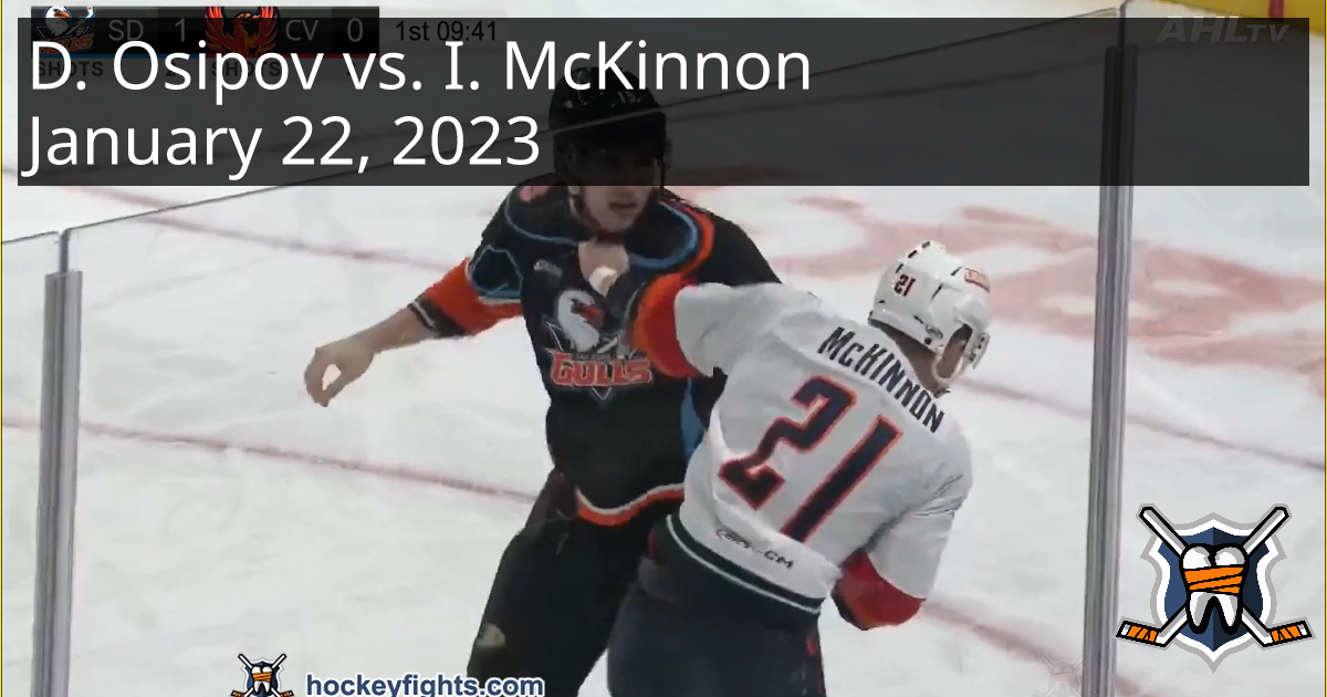 Dmitry Osipov vs. Ian McKinnon, January 22, 2023 - San Diego Gulls vs. Coachella Valley ...