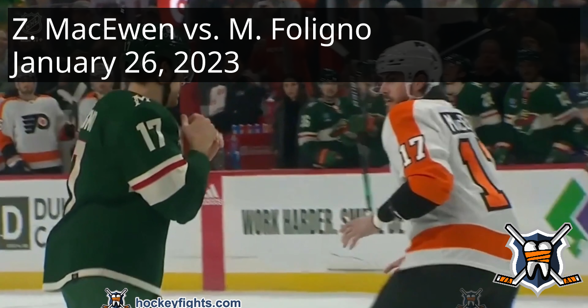 Zack MacEwen vs. Marcus Foligno, January 26, 2023 - Philadelphia Flyers ...