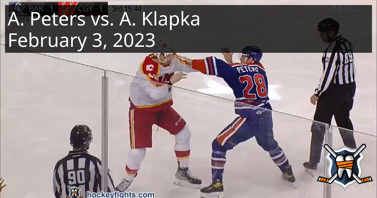 Alex Peters vs. Adam Klapka, February 3, 2023 - Bakersfield Condors vs ...