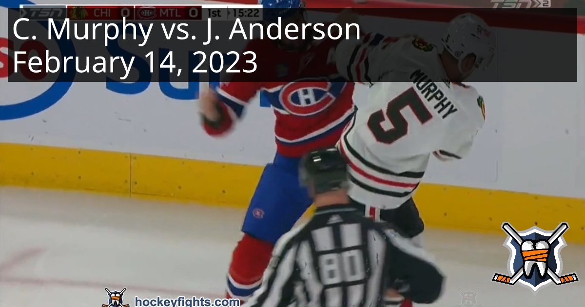 Connor Murphy vs. Josh Anderson, February 14, 2023 - Chicago Blackhawks ...