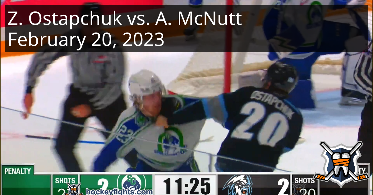 Zack Ostapchuk vs. Adam McNutt, February 20, 2023 - Winnipeg Ice vs ...