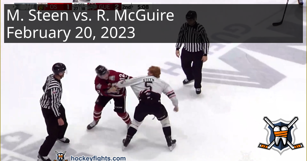 Madden Steen vs. Ryan McGuire, February 20, 2023 - Owen Sound Attack vs ...