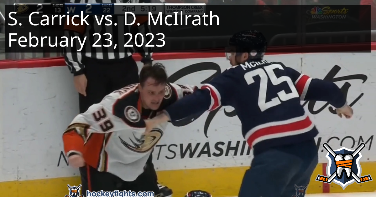 Sam Carrick vs. Dylan McIlrath, February 23, 2023 - Anaheim Ducks vs ...