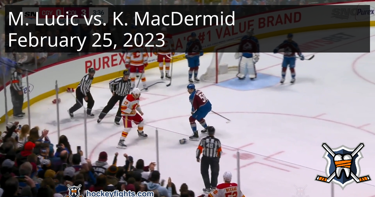 Milan Lucic vs. Kurtis MacDermid, February 25, 2023 - Calgary Flames vs ...