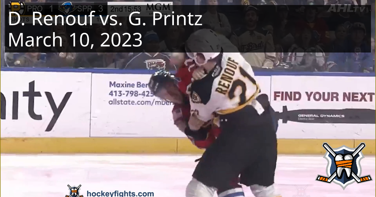 Daniel Renouf vs. Greg Printz, March 10, 2023 - Providence Bruins vs ...