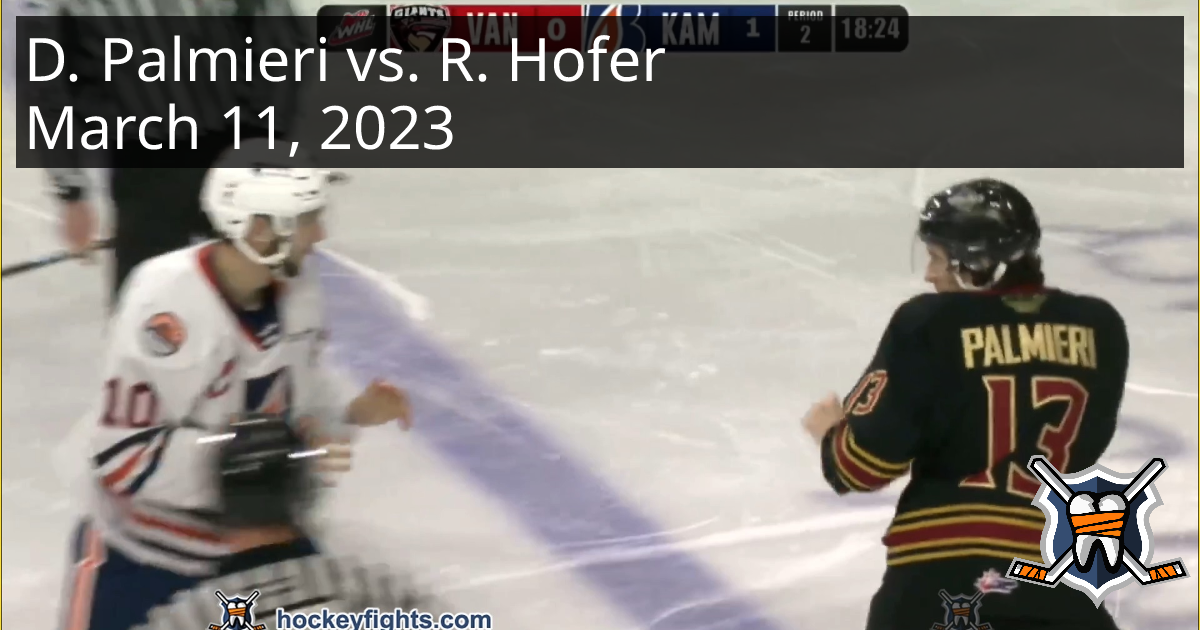 Damian Palmieri vs. Ryan Hofer, March 11, 2023 - Vancouver Giants vs ...
