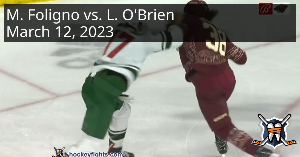 Marcus Foligno vs. Liam O'Brien, March 12, 2023 - Minnesota Wild vs ...