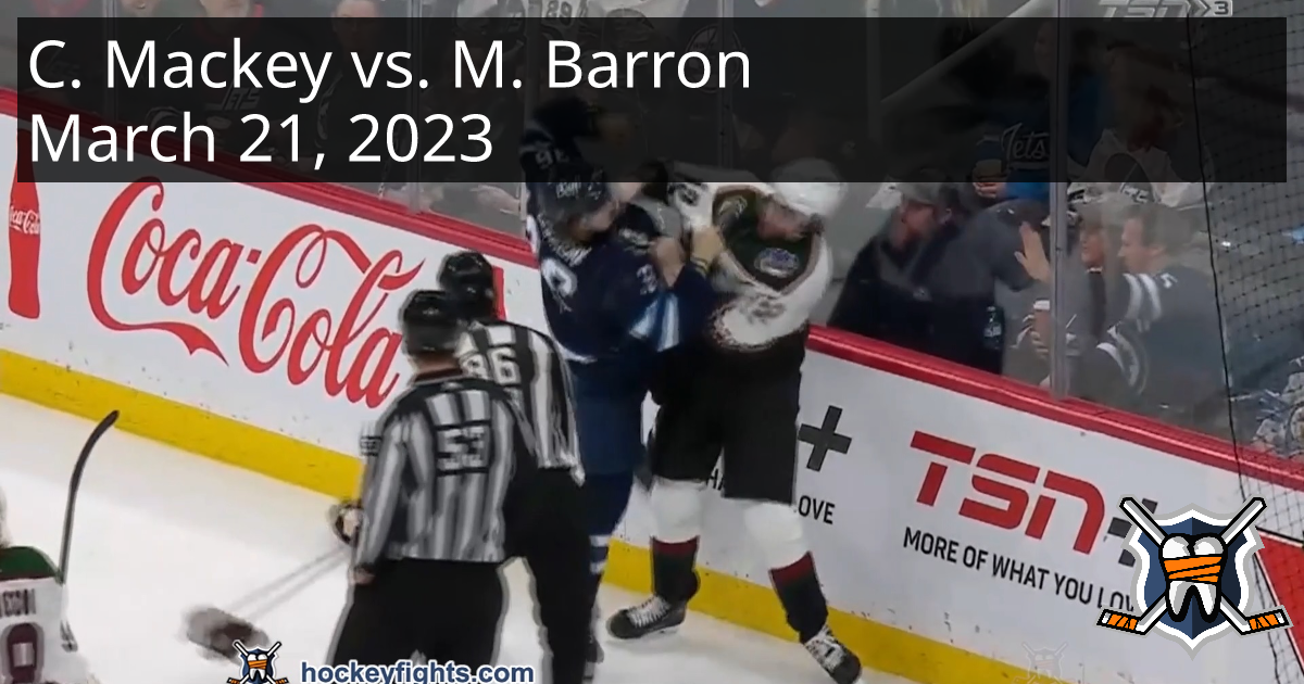 Connor Mackey vs. Morgan Barron, March 21, 2023 - Arizona Coyotes vs ...