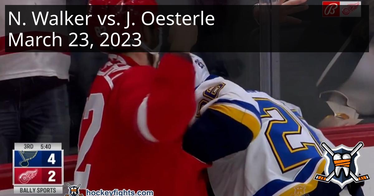Nathan Walker vs. Jordan Oesterle, March 23, 2023 - St Louis Blues vs ...
