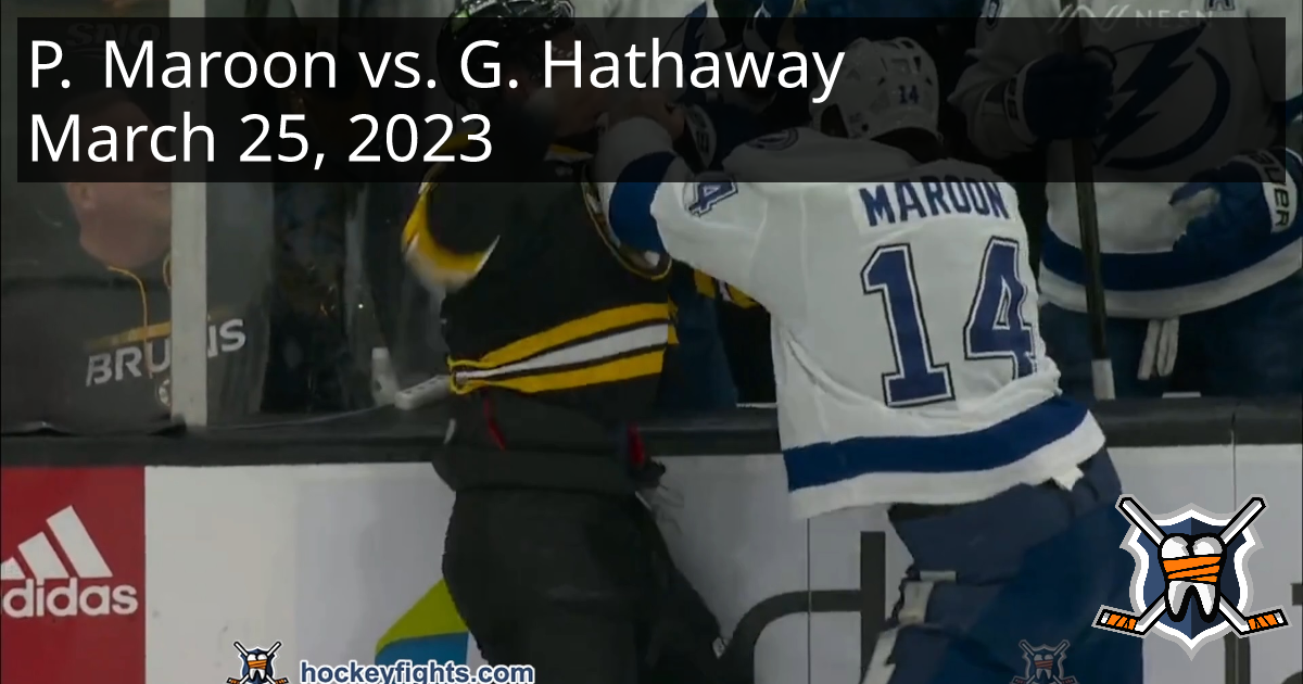 Pat Maroon vs. Garnet Hathaway, March 25, 2023 - Tampa Bay Lightning vs ...