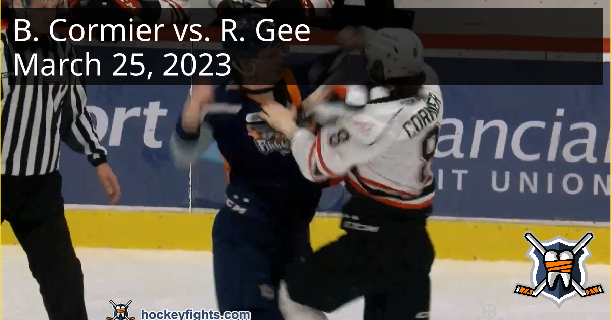 Benjamin Cormier vs. Reed Gee, March 25, 2023 - Owen Sound Attack vs ...