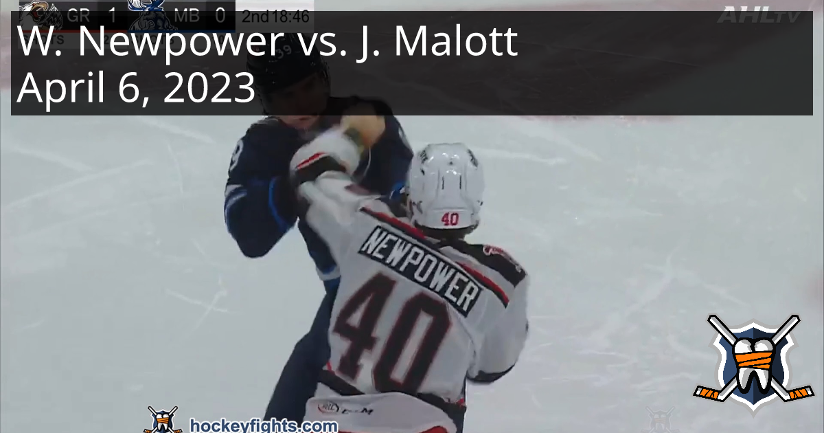Wyatt Newpower vs. Jeff Malott, April 6, 2023 - Grand Rapids Griffins ...