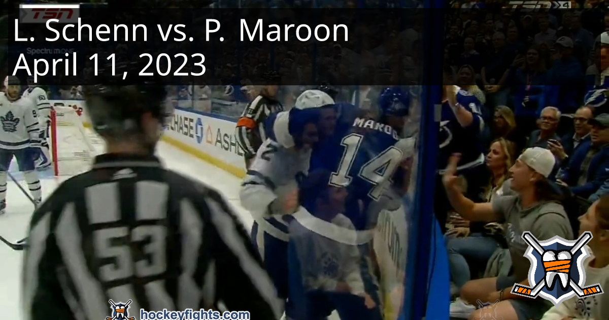 Luke Schenn vs. Pat Maroon, April 11, 2023 - Toronto Maple Leafs vs ...