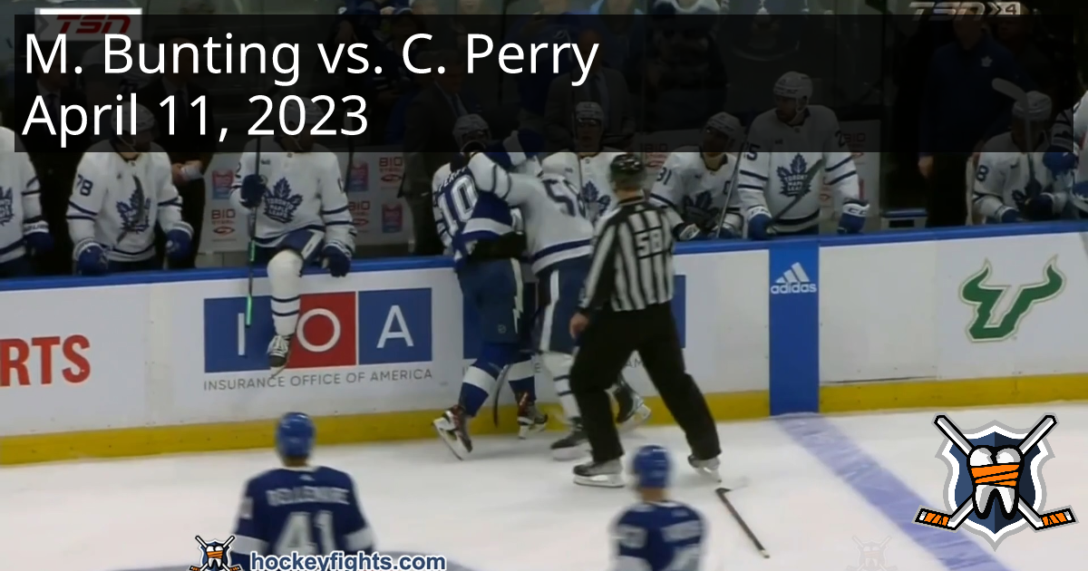 Michael Bunting vs. Corey Perry, April 11, 2023 - Toronto Maple Leafs ...