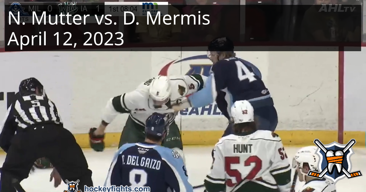 Navrin Mutter vs. Dakota Mermis, April 12, 2023 - Milwaukee Admirals vs ...