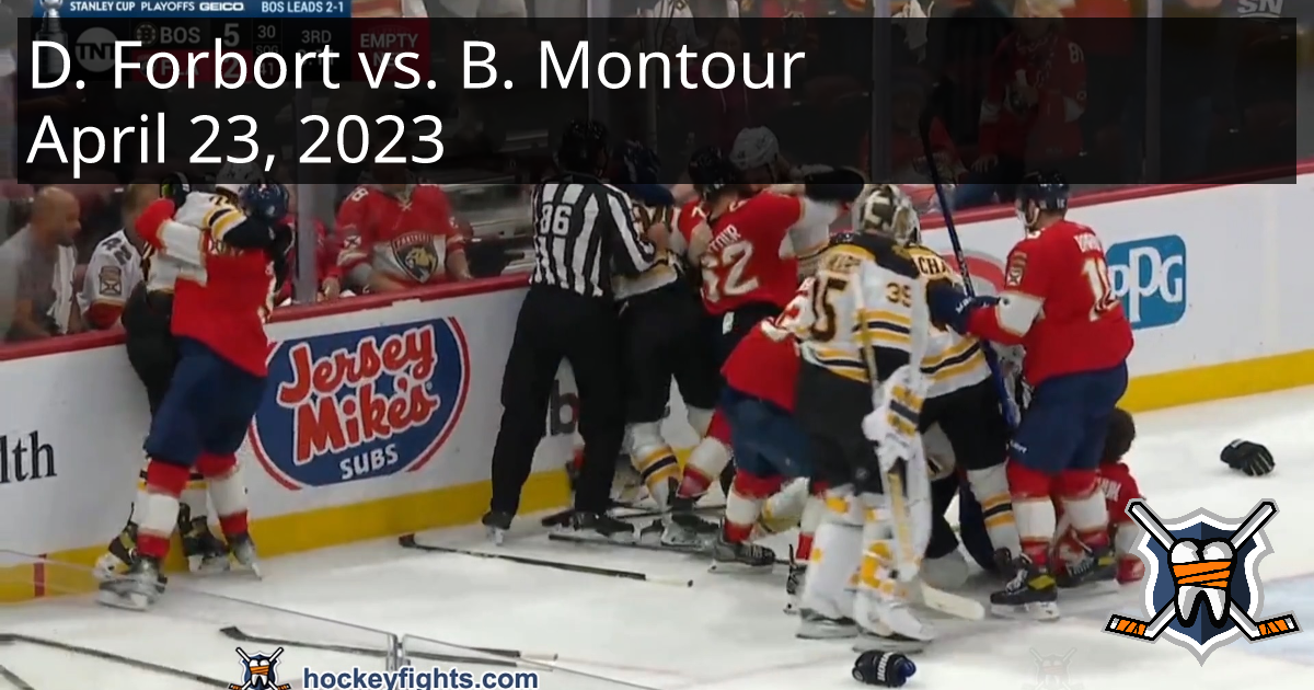 Derek Forbort vs. Brandon Montour, April 23, 2023 - Boston Bruins vs ...