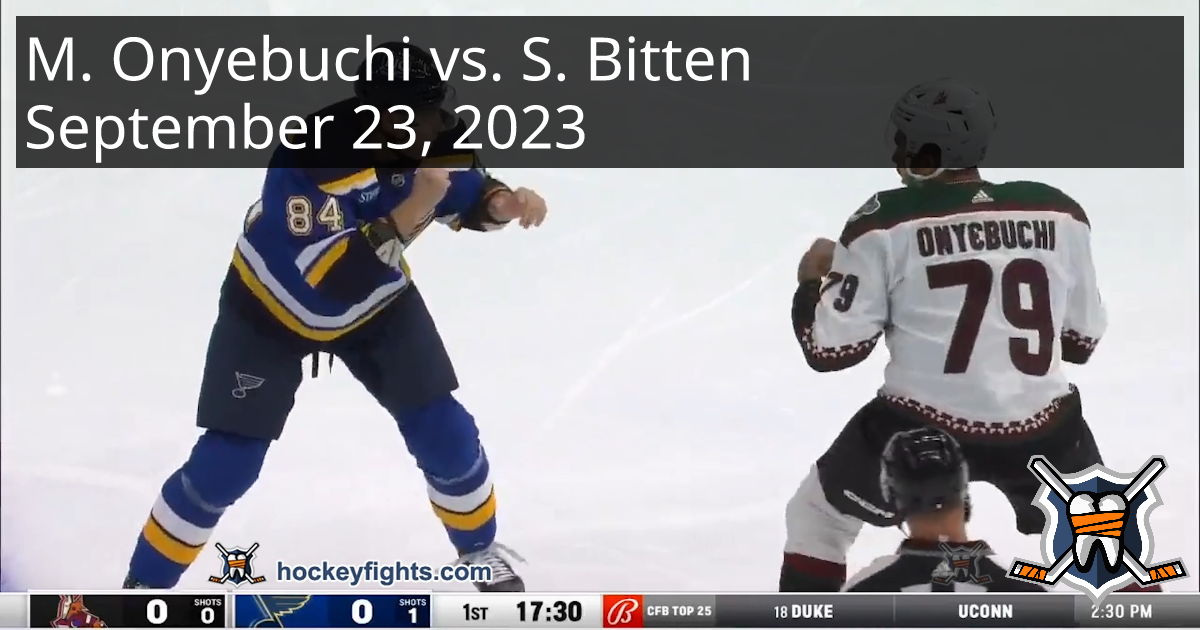 Montana Onyebuchi vs. Sam Bitten, September 23, 2023 - Arizona Coyotes ...