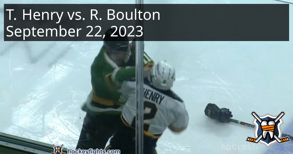 Ty Henry vs. Ryder Boulton, September 22, 2023 - Erie Otters vs. London ...