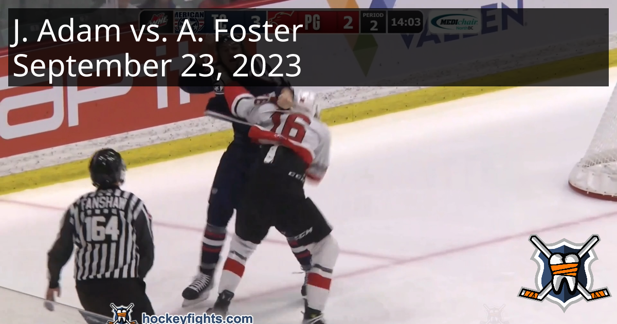 Jaxen Adam vs. Aiden Foster, September 23, 2023 - Tri-City Americans vs ...