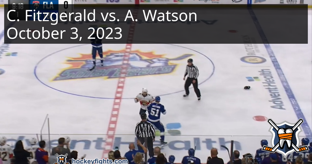 Casey Fitzgerald vs. Austin Watson, October 3, 2023 - Florida Panthers ...