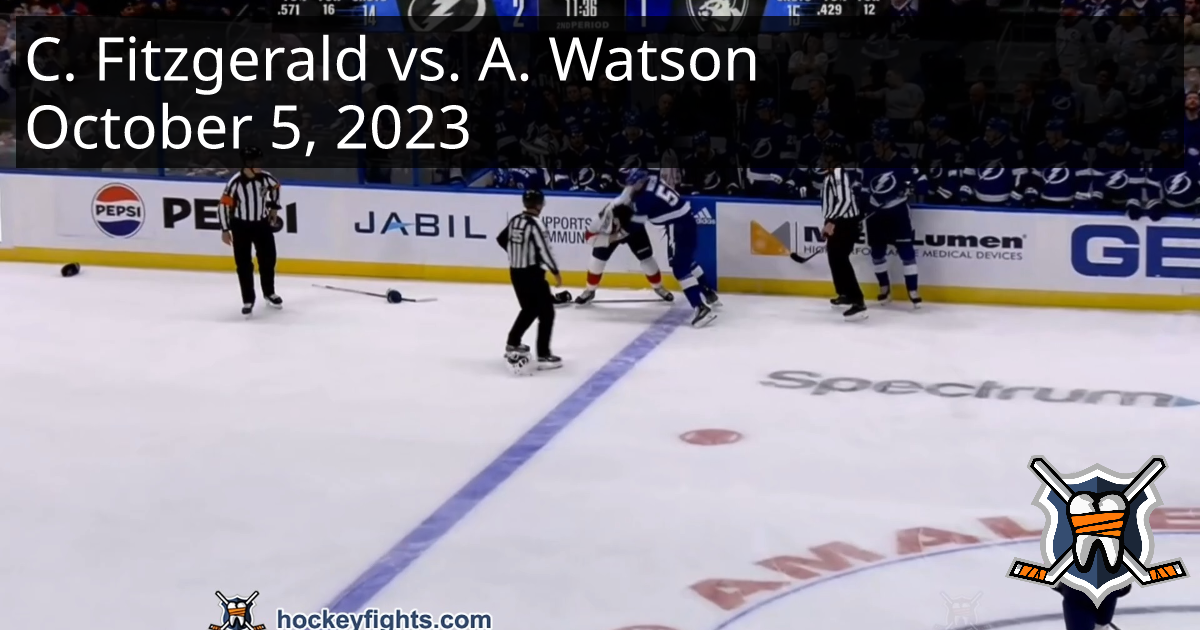 Casey Fitzgerald vs. Austin Watson, October 5, 2023 - Florida Panthers ...
