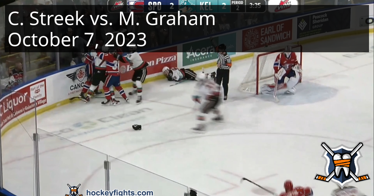 Carter Streek vs. Max Graham, October 7, 2023 - Spokane Chiefs vs ...