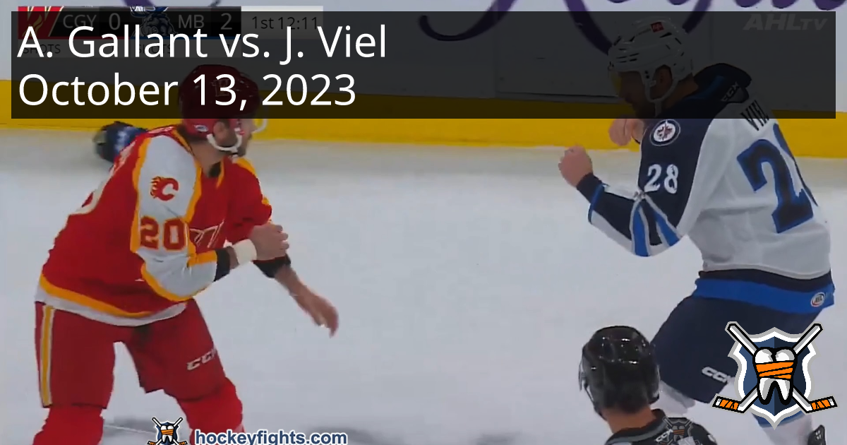 Alex Gallant vs. Jeffrey Viel, October 13, 2023 - Calgary Wranglers vs ...