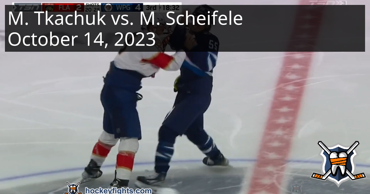 Matthew Tkachuk vs. Mark Scheifele, October 14, 2023 - Florida Panthers vs. Winnipeg Jets ...