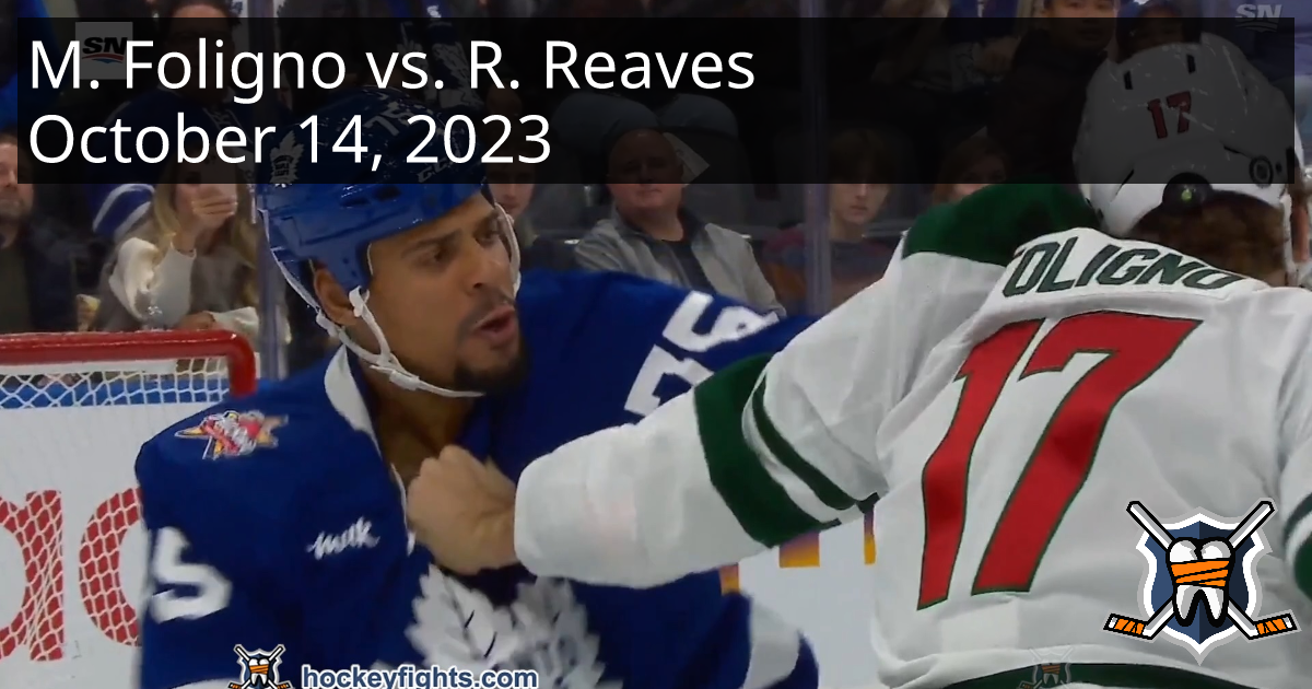 Marcus Foligno vs. Ryan Reaves, October 14, 2023 - Minnesota Wild vs ...