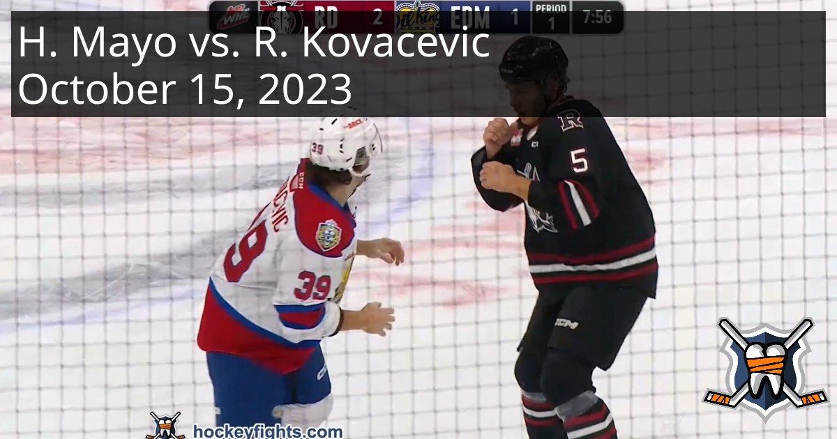 Hunter Mayo vs. Rilen Kovacevic, October 15, 2023 - Red Deer Rebels vs ...