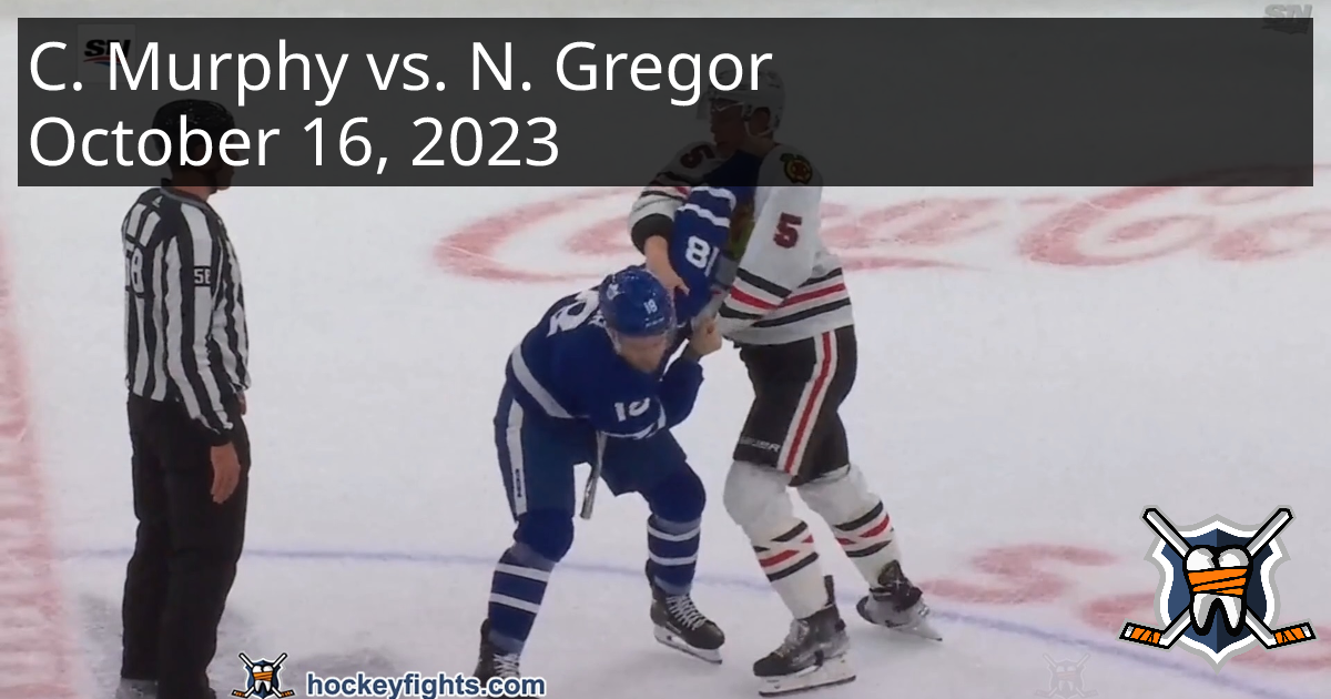 Connor Murphy vs. Noah Gregor, October 16, 2023 - Chicago Blackhawks vs ...