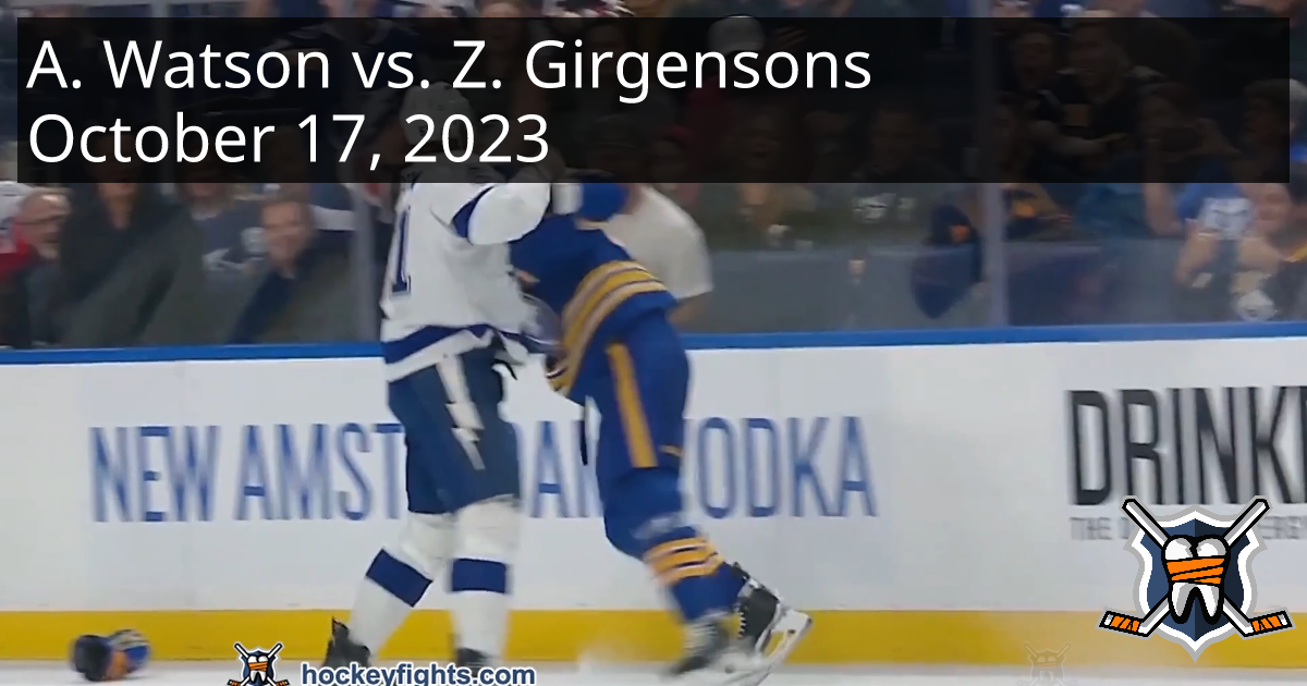 Austin Watson vs. Zemgus Girgensons, October 17, 2023 - Tampa Bay ...