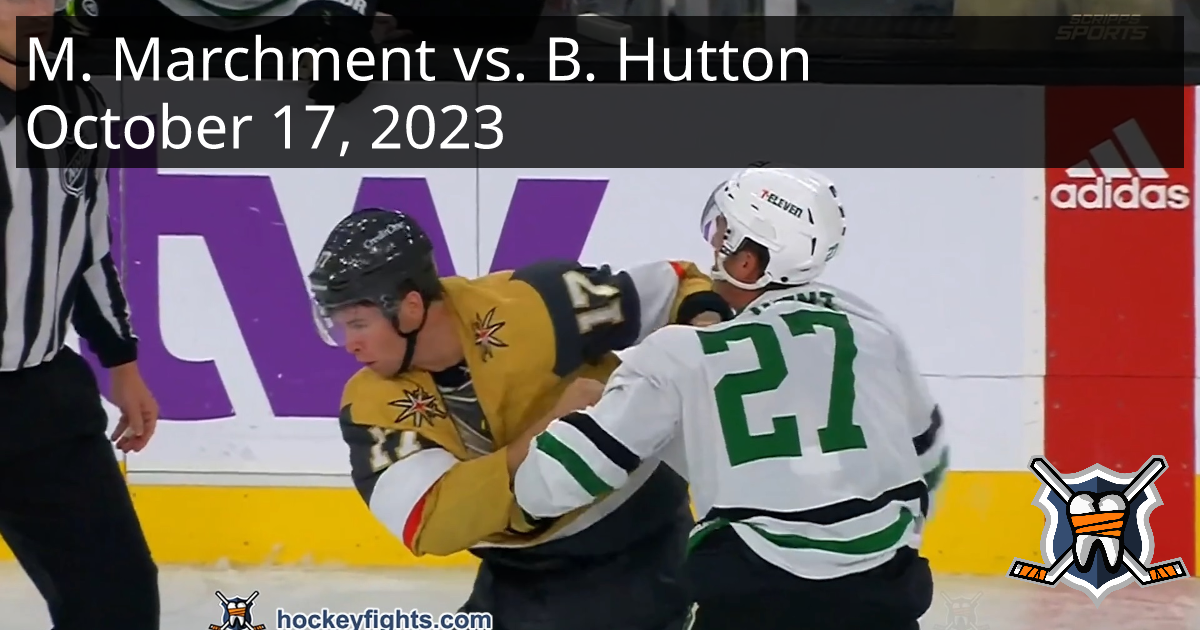 Mason Marchment vs. Ben Hutton, October 17, 2023 - Dallas Stars vs ...