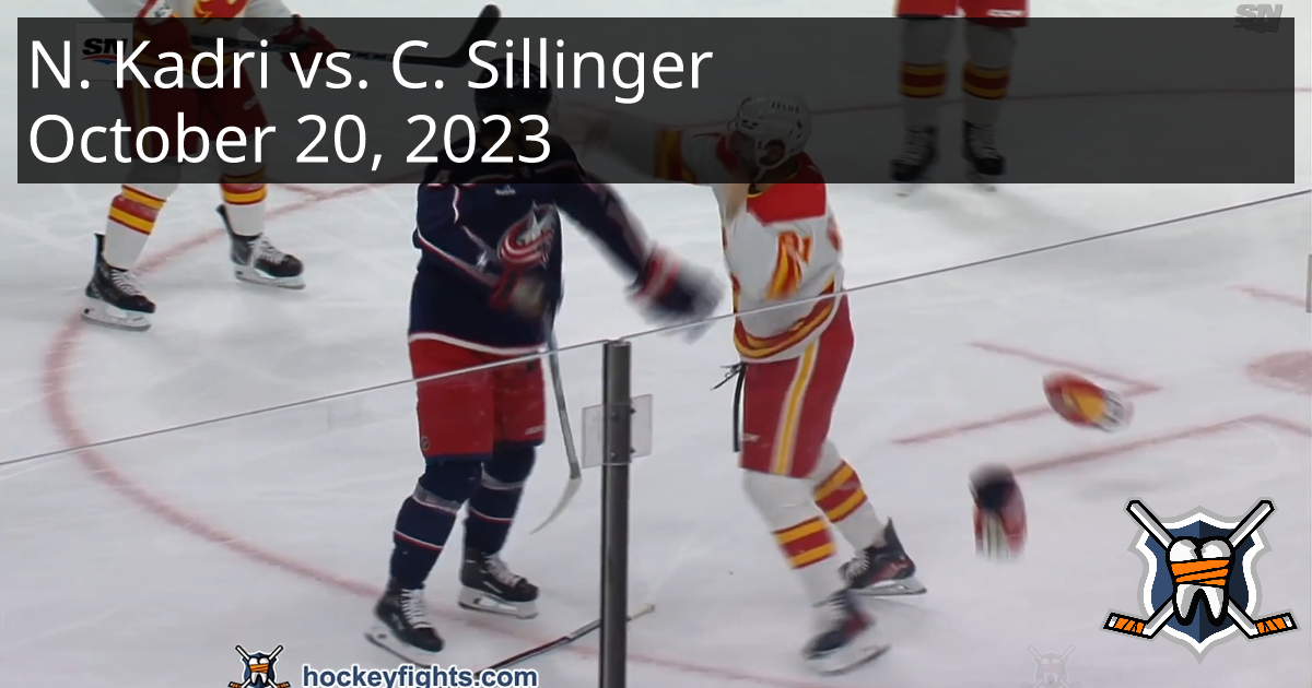 Nazem Kadri vs. Cole Sillinger, October 20, 2023 - Calgary Flames vs ...