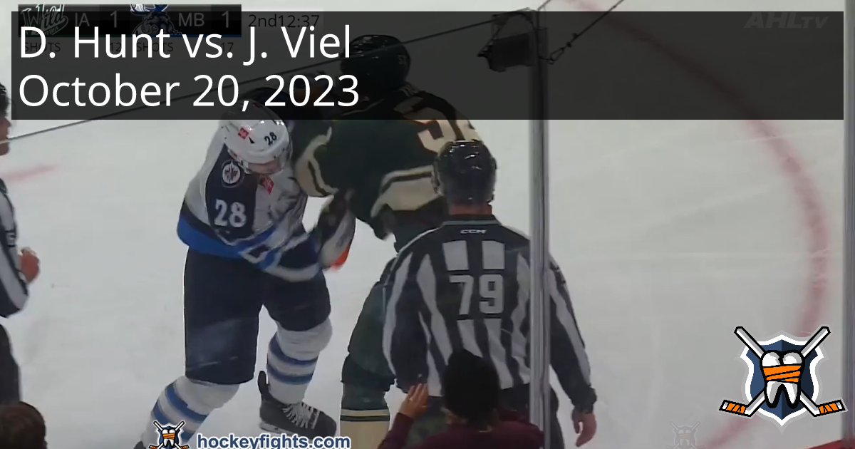 Daemon Hunt vs. Jeffrey Viel, October 20, 2023 - Iowa Wild vs. Manitoba ...
