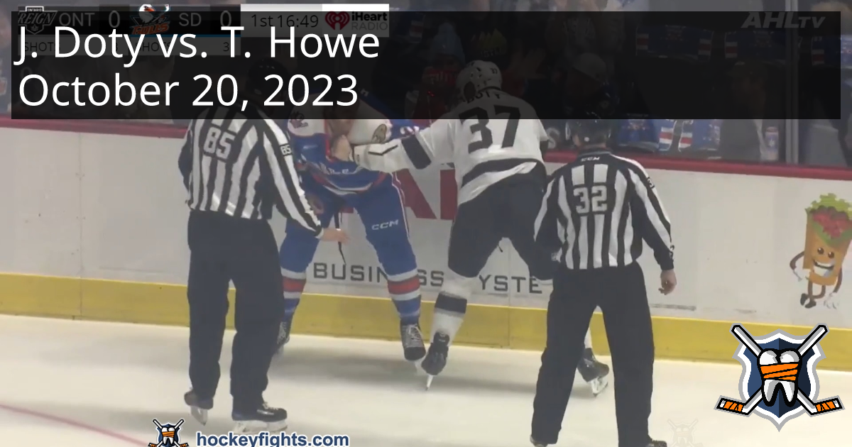 Jacob Doty vs. Travis Howe, October 20, 2023 - Ontario Reign vs. San ...