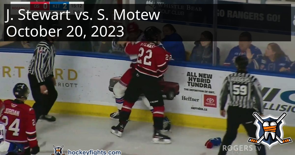 Jackson Stewart vs. Simon Motew, October 20, 2023 - Owen Sound Attack ...