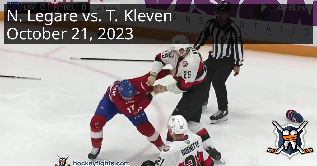 Nathan Legare vs. Tyler Kleven, October 21, 2023 - Laval Rocket vs ...