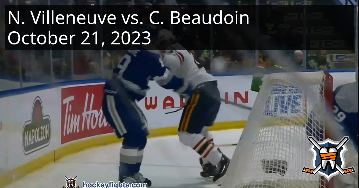 Nathan Villeneuve vs. Cole Beaudoin, October 21, 2023 - Sudbury Wolves ...