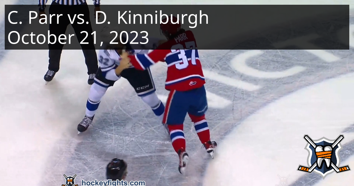 Cameron Parr vs. Deegan Kinniburgh, October 21, 2023 - Spokane Chiefs ...