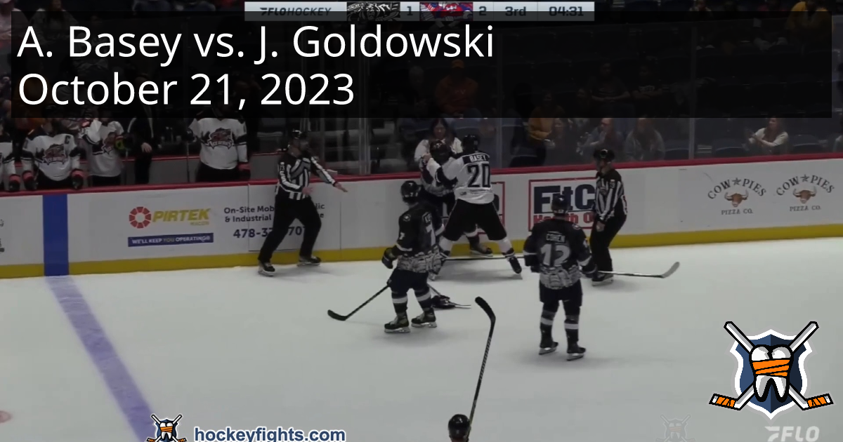 Alex Basey vs. Jake Goldowski, October 21, 2023 - Knoxville Ice Bears ...