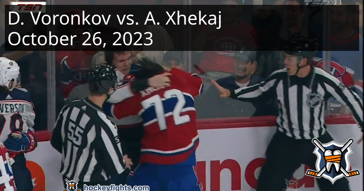 Dmitri Voronkov vs. Arber Xhekaj, October 26, 2023 - Columbus Blue ...