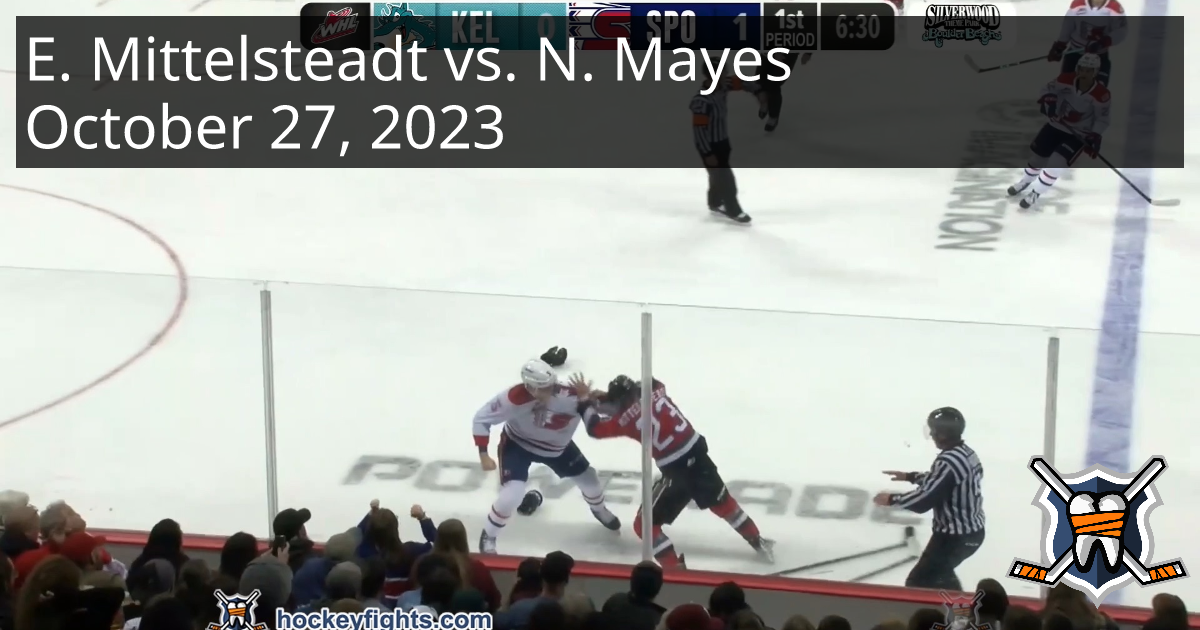 Ethan Mittelsteadt vs. Nathan Mayes, October 27, 2023 - Kelowna Rockets ...