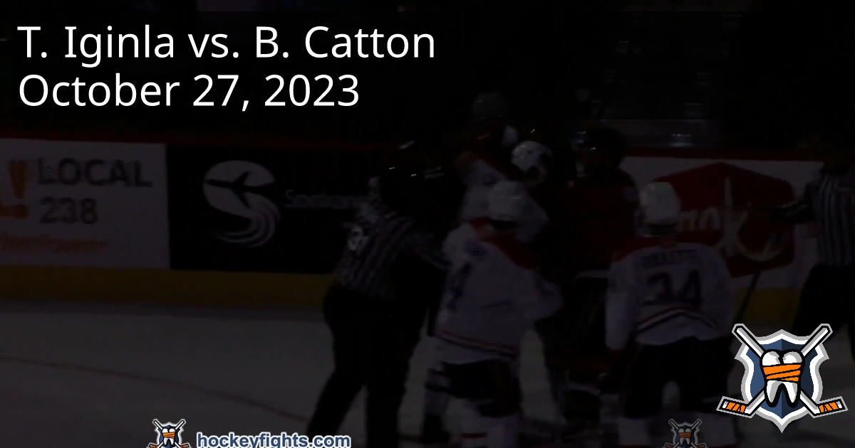 Tij Iginla vs. Berkly Catton, October 27, 2023 - Kelowna Rockets vs ...