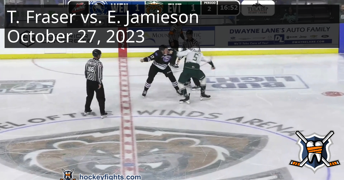 Ty Fraser vs. Eric Jamieson, October 27, 2023 - Wenatchee Wild vs ...